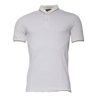 Dolce & Gabbana Wei&szlig;e Polka Dot Polo T-Shirt mit Kragen - - Tops - Herren - Wei&szlig; - XS