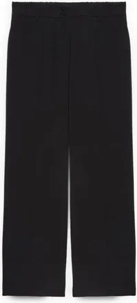 Fiorella Rubino Femme, Pantalons, Noir, Taille: 44 FR Pantalon Large en Tissu Fluide