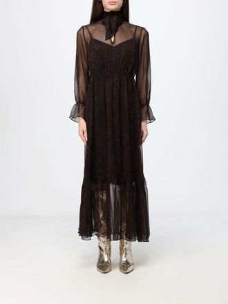Twin-Set Robe midi en cr&ecirc;pe &agrave; imprim&eacute; python avec col lavalli&egrave;re