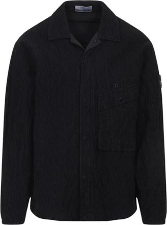 Stone Island Homme, Vestes, Noir, Taille: S Surchemise en velours c&ocirc;tel&eacute;