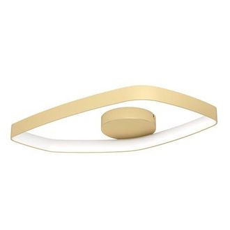 Eglo Plafonnier Vallerosa, panneau LED dimmable, lampe de plafond pour chambre &agrave; coucher et salon, luminaire en saillie en m&eacute;tal couleur laiton bross&eacute;, bla