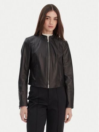 HUGO BOSS Lederjacke Lasari 50555743 Schwarz Regular Fit