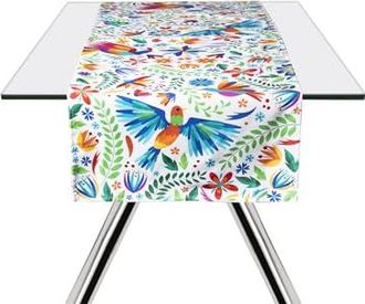 Excelsa Mexican Flowers Tischl&auml;ufer, 100 % Baumwolle, 45 x 140 cm, Mehrfarbig