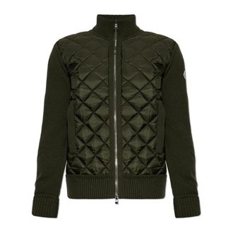 Moncler Stepp-Front Cardigan - - Knitwear - Herren - Gr&uuml;n - L