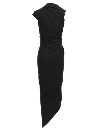 Balenciaga Draped Jersey Dress - Black