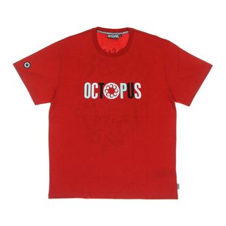 Octopus Homme, Tops, Rouge, Taille: XL T-shirt rouge avec logo homme