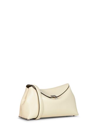 Toteme Womens Clutch Bag T-Lock Ivory Calf Leather Handbags Hand