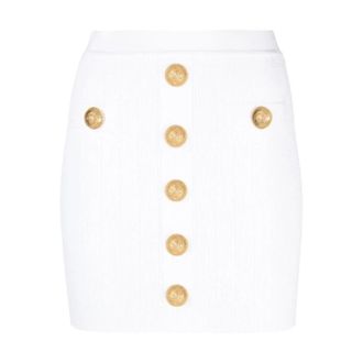 Balmain Wei&szlig;e Rock mit Goldenen Kn&ouml;pfen - - Skirts - Damen - Wei&szlig; - S