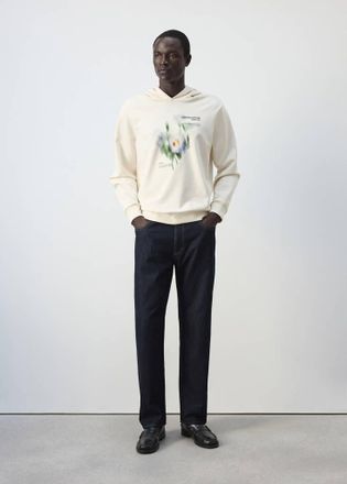 Mango Sweat-shirt 100 % coton imprim&eacute; graphique poitrine &eacute;cru - Homme - XXL - MANGO MAN
