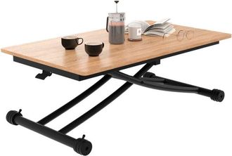 IDMarket Couchtisch 2-in-1 aufklappbar zum Esstisch für 2 Personen urbana Industriedesign