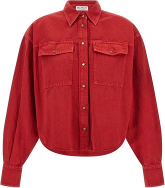 Brunello Cucinelli Damen, Blusen & Hemden, Rot, XSGr&ouml;&szlig;e