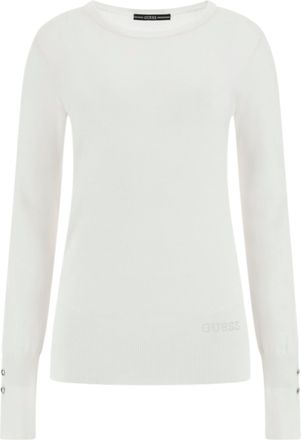 Guess Guess Damen Elinor RN LS SWTR Pullover Sweater, Wei&szlig;, M