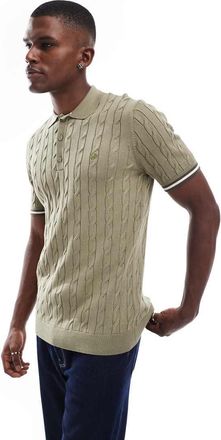 Superdry Polo à manches courtes en maille texturée - Vert artichaut