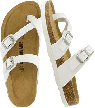 Cushionaire Sandale Luna Cork avec Semelle intérieure + Confort pour Femme, Blanc, 39 EU