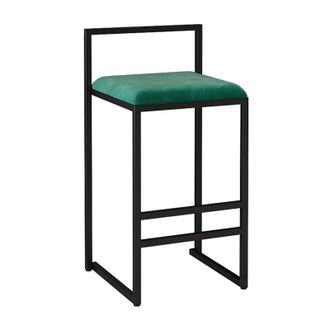 Generic Industrielle Barhocker mit Samtsitz, Metallfu&szlig;st&uuml;tze und schwarzen Beinen - Moderne Tresenst&uuml;hle f&uuml;r K&uuml;che und Fr&uuml;hst&uuml;cksbar