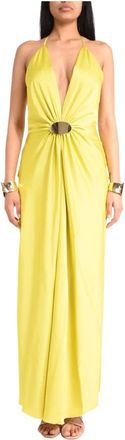 Simona Corsellini Femme, Robes, Vert, Taille: 44 FR Long Satin Gown