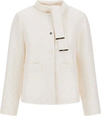 Herno Femme, Vestes, Blanc, Taille: 34 FR Veste en tweed 3D