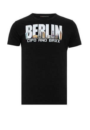 Cipo & Baxx T-Shirt Schriftzug Berlin hoher Tragekomfort