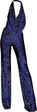 Generic Pyjama douillet combinaison am&eacute;ricaine femme sans manches dos nu pantalon &agrave; paillettes femmes pantalons barboteuse mariage combinaison femme pyjama se