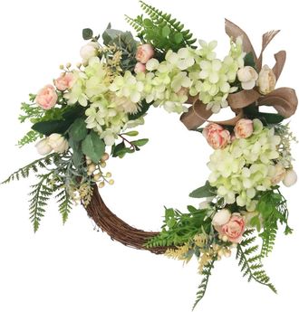 BESPORTBLE Künstlicher Hortensien türkranz Langlebiger Verblassungsresistenter Deko Kranz mit Natürlicher Optik Ästhetischer Grüner Türhänger für Frühling Haustü