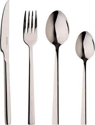 Bergner Sofia | Besteck Set 24-Teilig | Aus Edelstahl | Robust und Langlebig | Farbe Stahl | Ergonomischer Griff | Besteckset | Leicht zu Reinigen
