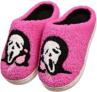 Minetom Chaussons Hommes Femmes Halloween Pantoufles Peluche Maison Mémoire Mousse Bois Automne Hiver Intérieur/Extérieur B Style 06 43/44 EU