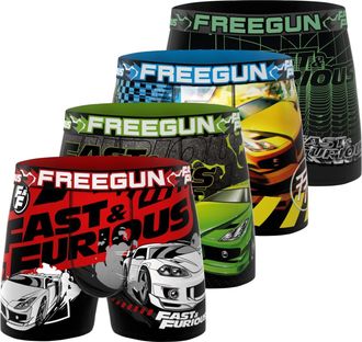Freegun Fast and Furious Herren-Boxershorts, bequem & ultraweich (4 St&uuml;ck), rot, XXL