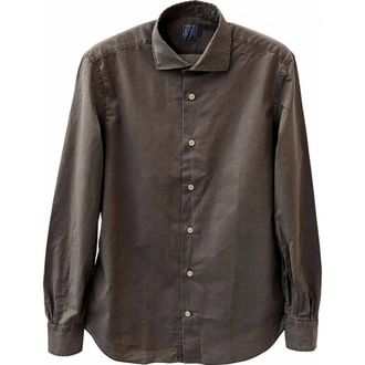 Mazzarelli Homme, Chemises, Brun, Taille: 2XL Linea Blue Slim Fit Shirt