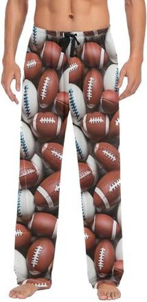 Generic Pantalon de pyjama pour homme - Pantalon de d&eacute;tente color&eacute; avec ballons de football - Coupe droite - Pantalon de pyjama pour homme, Couleur 19, L