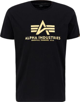Alpha Industries Alpha Industries Basic T Carbon T-Shirt f&uuml;r Herren Black/Gold