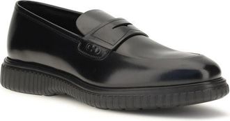 Ferragamo Brushed Calf Leather Loafer - Black