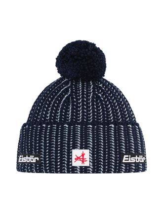 Eisb&auml;r M&uuml;tze Herren & Damen Ronda Pompon Ski Austria Blau - Merino Winterm&uuml;tze Unisex mit Fleece sch&uuml;tzt vor K&auml;lte und Wind - Bommelm&uuml;tze warme Lifestyle Str