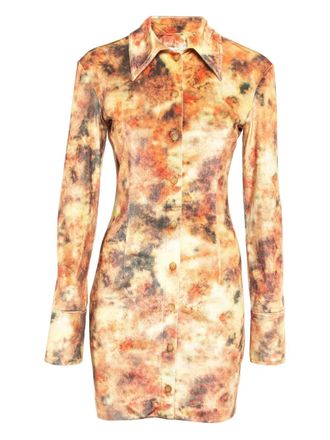 Nanushka Minikleid aus Samt - Orange