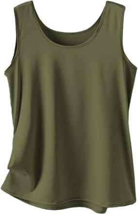 Generic Gilet sans manches grande taille pour femmes 2026 Manteau bas avec bretelles glacées pour femmes en été pour vêtements dentraînement, Vert, XXL