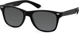 styleBREAKER Kids Nerd Lunettes de soleil avec monture en plastique et verres en polycarbonate, design rétro classique 09020056, couleur:Monture noire/verre gris e