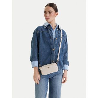 Tommy Hilfiger Handtasche Tommy Hilfiger Th Daily Camera Bag Mono AW0AW18414 Wei&szlig;