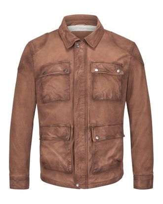 Milestone Lederjacke MSLennard aus Lammnubuk in Fieldjacket-Optik in