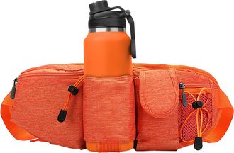 Generico Gürteltasche mit Flaschenhalter: Kompakte Hüfttasche mit Smartphonetasche, verstellbare Sportgürteltasche für Männer, ideal zum Joggen auf dem Fahrrad