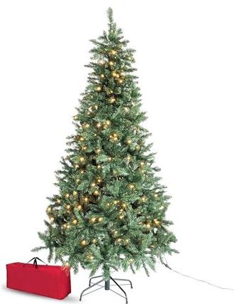 Brigros K&uuml;nstlicher Weihnachtsbaum aus dichter Kiefernnadel, + Tasche, realistischer Effekt, Zweige mit Haken, einfache Montage, PVC, Metallbasis, schwer entf