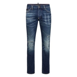 Philipp Plein Homme, Jeans, Bleu, Taille: W33 Jean Coupe Super Droite 5 Poches