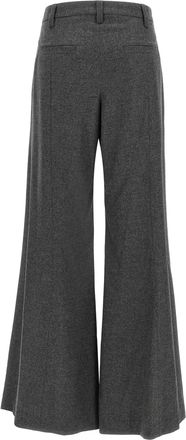 Brunello Cucinelli Virgin Wool-Cashmere Wide Flare Trousers - Grey
