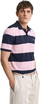 GANT Herren Block Stripe Polo Polohemd, California PINK, XXL