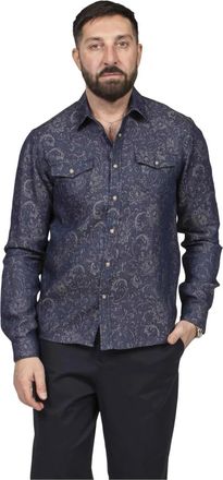 Etro Homme, Chemises, Bleu, Taille: M Camicia Western Denim S8460