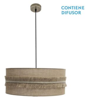 Fabrilamp Fabrilamp - abrila akunadecor Beige Pendelleuchte mit Schirm De Fransen De Die Kala Serie