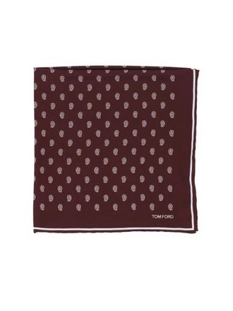 Tom Ford T&uuml;cher & Schals - All-Over Print Pocket Square - Dark Red - Gr. unisize - in Braun - f&uuml;r Damen