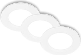 Briloner 3er Set LED Einbaustrahler 230V flach, neutralwei&szlig;es Licht, je 3W 330lm, LED Spot, Deckenspots, Spots 230V, Einbauleuchten, Einbauspots, Deckenstrahle