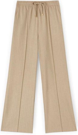 Motivi Femme, Pantalons, Beige, Taille: 40 FR Pantalon Palazzo en Flanelle