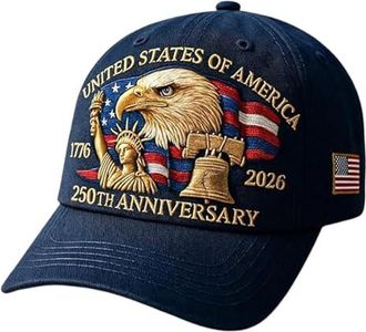 Generic Chapeaux patriotiques pour Homme - Chapeau de Baseball réglable du 4 Juillet | Couvre-Chef rétro pour Femmes et Adolescentes - Célébration de Vacances