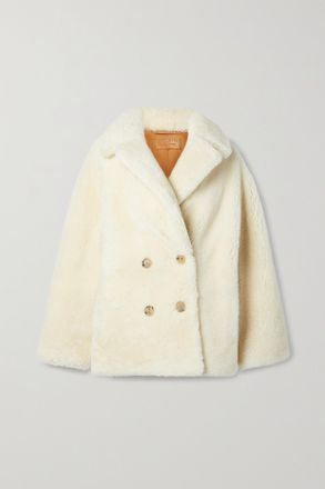 Nili Lotan Addie Doppelreihige Jacke Aus Shearling - Creme