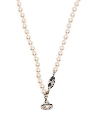 Vivienne Westwood collier &agrave; perles artificielles - Tons neutres
